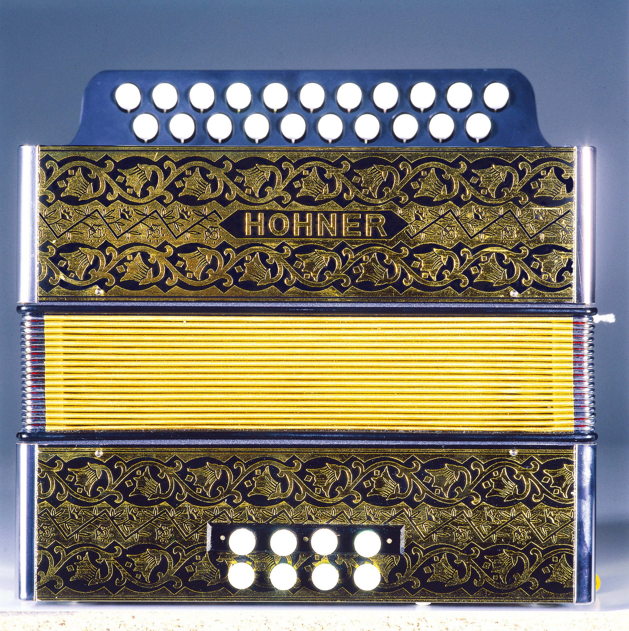 15-A3403, HOHNER 2915 VIENNA D/G 2-ROW DIATONIC BUTTON ACCORDION, BLACK ...